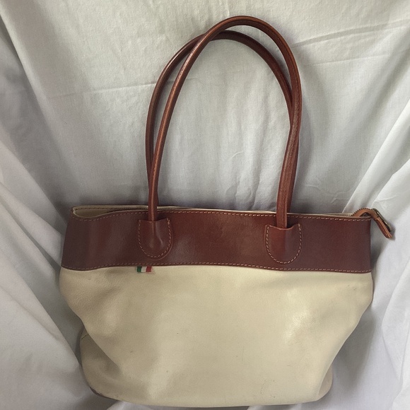 Florence Eiseman | Bags | Florence Italy Leather Purse Bag Cream Brown ...